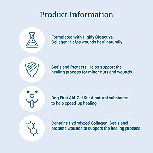 PetAg EMT Gel First Aid Kit for Dog Wound Care - Contains Hydrolyzed Collagen - Seals, Soothes, and Protects Wounds - 1 fl oz
