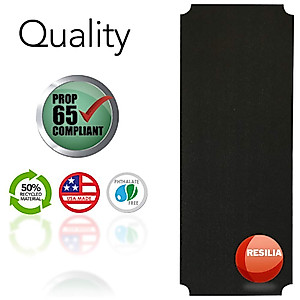 Resilia Shelf Liner Set for Wire Shelving Units – 5 Pack, 16 Inches x 36 Inches, Black Vinyl, Anti-Slip, Heavy Duty, Made in The USA, for Kitchen, Bathroom, Garage Storage