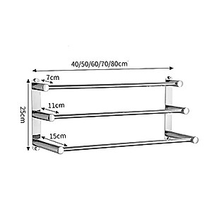 Towel Racks, Towel Rack for Bathroom Towel Rack Towel Rack for Bathroom 3 Tier Bath Towel Rack Stainless Steel Wall Mounted Towel Rack Towel Rack for Kitchen/60Cm/a