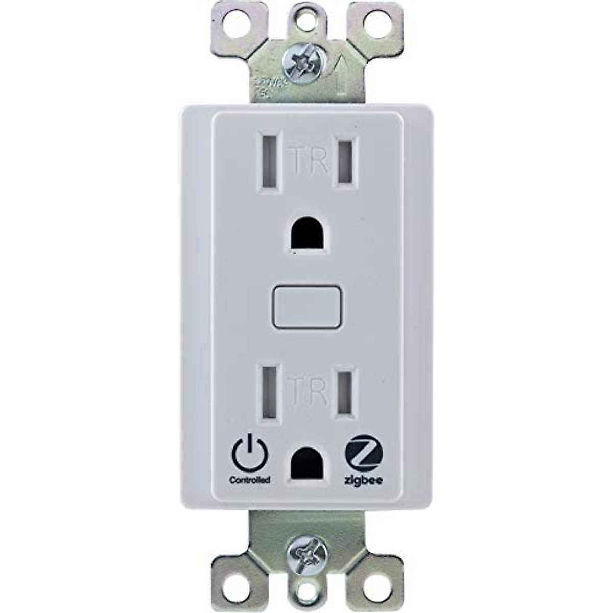 Jasco Zigbee Outlet Receptacle with Energy Monitoring, Tamper-Resistant, Pairs Directly with Echo 4th Gen/Echo Show 10/Echo Studio/Echo Plus/Eero Pro 6, 1 Controlled + 1 Always On, White, 43132