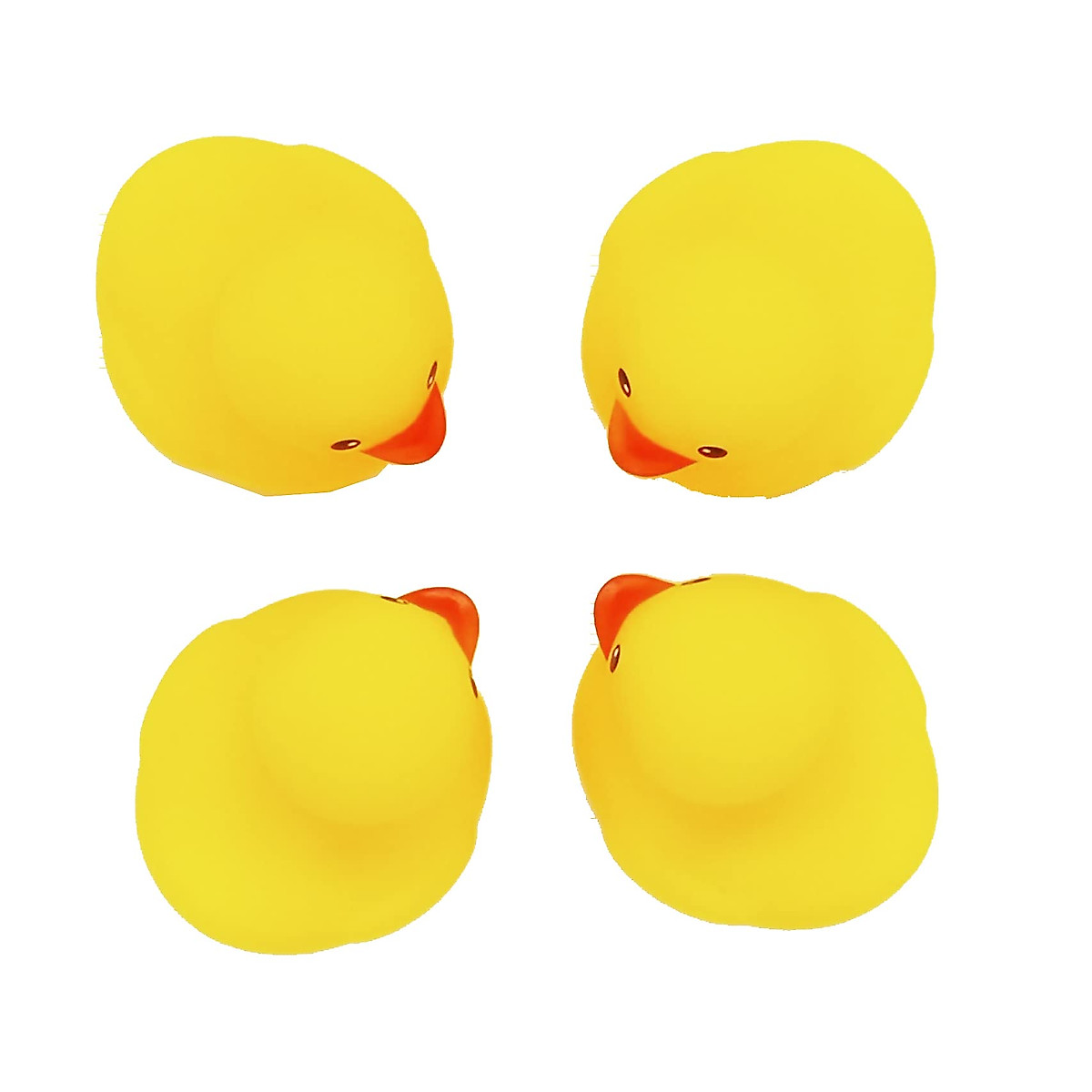 Osvela Duck Dog Toy Rubber Water Floating Bath Squeak Toy for Dogs Cats 4 Pack