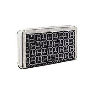 Tommy Hilfiger Liv II Zip Around Wallet Square Monogram Jacquard Black/White One Size
