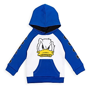 Disney Mickey Mouse Donald Duck Little Boys Fleece Hoodie Blue/White 7-8