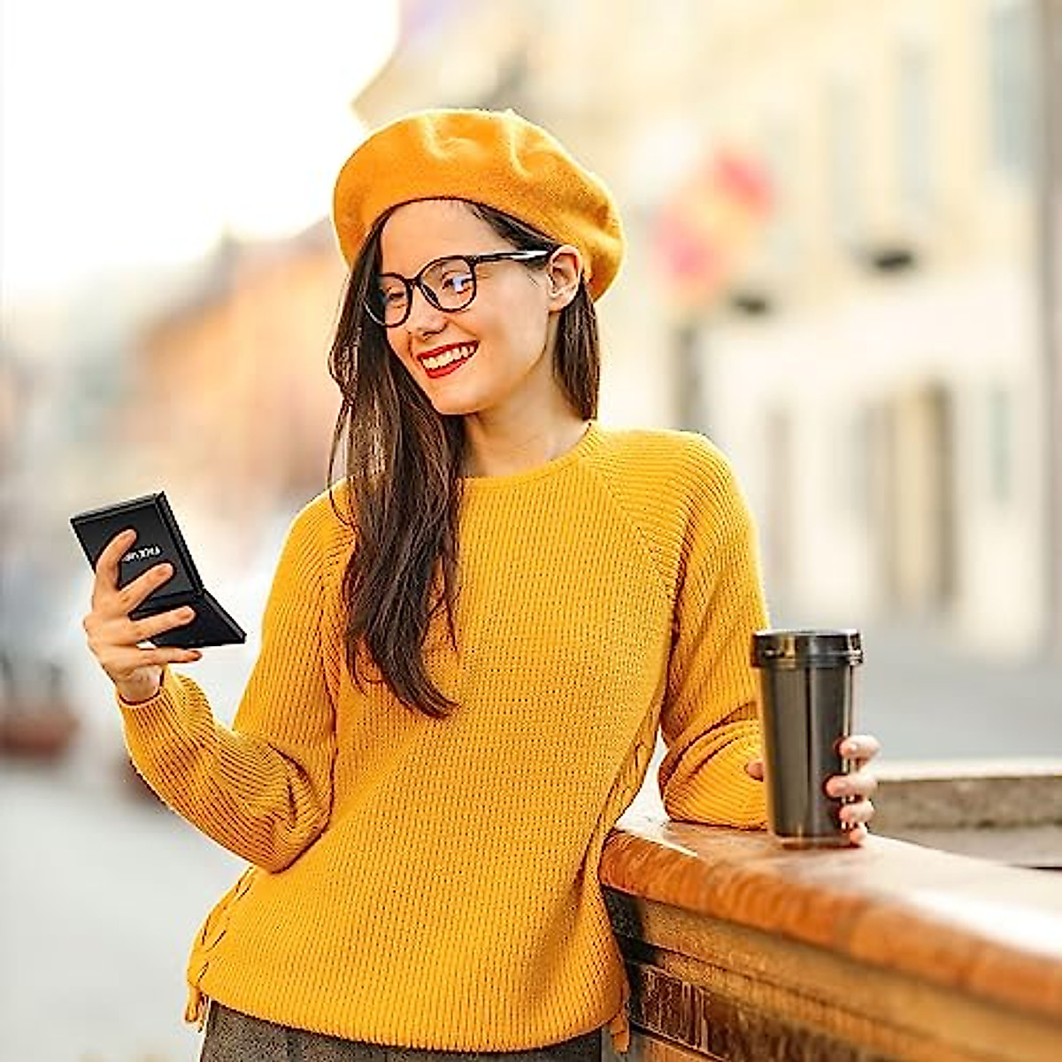 JMH Pocket Mirror, 1X/3X Magnifying Mirror with Light, LED Compact Travel Makeup Mirror, 2-Sided Handheld Folding Mirror, Purse Mirror, Portable, Small Lighted Compact Mirror for Gift