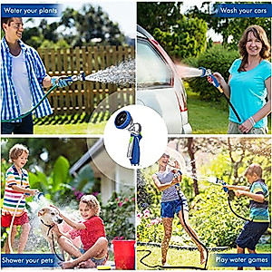 RESTMO Hose Nozzle w/ 180° Adjustable Swivel Head, High Pressure Hose Sprayer w/ 10 Spray Pattern, Self-Lock Trigger and Water Flow Control, Ideal for Outdoor Lawn & Garden Watering, Car & Pet Washing