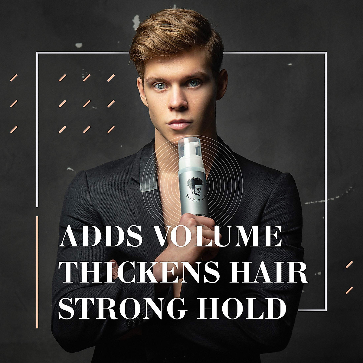 Avenue Man Sculpting Foam for Men (7oz) - Firm Hold Volumizing Hair Mousse with Herbal Extracts Styling Hair Products - Alcohol and Paraben Free - Hair Volumizer