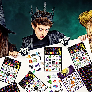 ROCWOHO Halloween Hocus Pocus Bingo Game Cards for Kids 24 Players Halloween Party Game for School Classroom Family Activities Halloween Party Favors Supplies