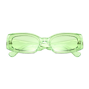 FEISEDY Retro Rectangle Sunglasses Women Men Vintage 90s Small Glasses Thick Narrow Fashion Y2K Plastic Glasses B2462