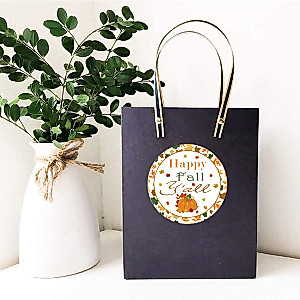 Happy Fall Y'all Stickers,2 Inch Pumpkin Autumn Floral Thank You Labels,Thanksgiving Stickers for Party Favors Envelope Seals & Goodie Bags(500 Total Labels)