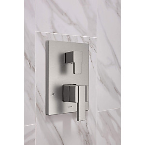 Moen UTS9011BN 90 Degree M-CORE 3-Series 2-Handle Shower Trim with Integrated Transfer, Valve Required, Brushed Nickel