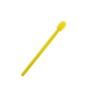 Heartsetpet Soft Cat Toothbrush with 360-degree Head | Safe, Effective & Deep Pet Teeth Cleaning | Brush Away Bad Breath | Food Grade Silicone (1 Pack, Yellow)