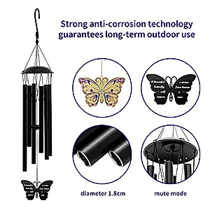 duplozigger Memorial Wind Chimes,Sympathy Wind Chimes,Wind Chimes for Loss of Loved one,Gifts in Memory of who Loss of Dad Mom Baby Brother Friends,Wind Chimes for Indoor and Outside,32 Inch