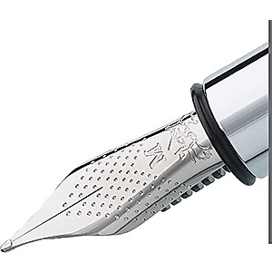 Faber-Castell Ambition 148140 Fountain Pen High-Grade Resin Nib Size M Barrel Colour Black/Silver