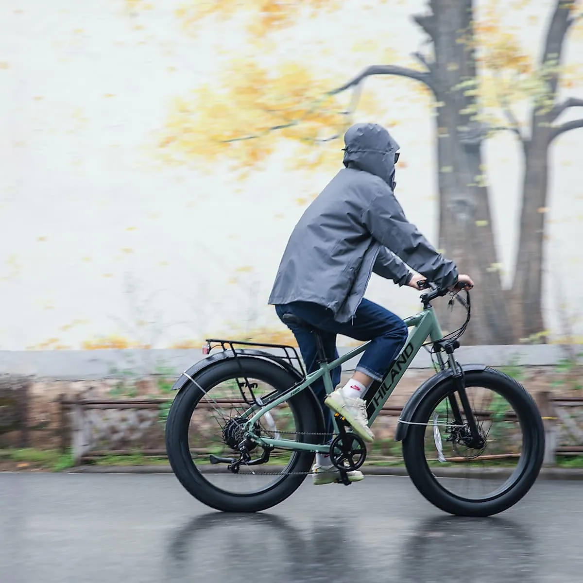 HILAND Electric Mountain Bike for Adults, 750 Watt 48 Volt Motor Off Road Electric Bicycle, Mens 26" 4.0 Fat Tire E-MTB High Speed 40km/h Bike