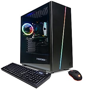 CyberpowerPC Gamer Master Gaming PC, AMD Ryzen 7 7700 3.8GHz, GeForce RTX 4070 12GB, 16GB DDR5, 1TB NVMe SSD, Wi-Fi Ready & Windows 11 Home (GMA1440A),Black