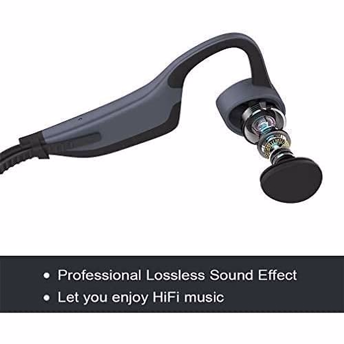 MUVLUX Conduction Headphone Bone Conduction Headphones,Bluetooth 5.0 Open-Ear Wireless Earphones,High Sound Quality,Ultra-Lightweight,Waterproof and Sweatproof Sports Headset