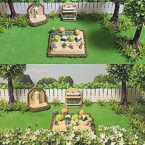 Yetaha 50pcs Green Shrubs Bush Model, Aritificial Plants, Railway Wargame Park Diorama Scenery HO 3.5cm, Architecture Model Railroad Scenery