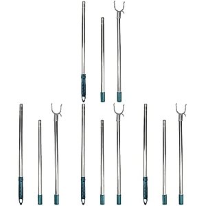 Homoyoyo 4pcs Telescoping for with Shelf Ceiling Retractable Balcony Hanger Reaching Hooks Picking High Hook Hanging Garment Stick Reach Prop Extend Clothing Poles Clothes Outdoor Laundry