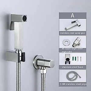 Handheld Bidet Sprayer for Toilet,304 Stainless Steel Brushed Baby Cloth Diaper Sprayer Bidet for Toilet with 59 Inch Hose for Toilet Cleaning,A