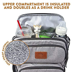 Benny Bradley's 3-In-1 Diaper Bag Backpack with Stroller Straps - Multifunctional Backpack for Mommy and Daddy, Stroller Organizer/Cup Holder and Travel Cooler Bag - Large Capacity, Waterproof