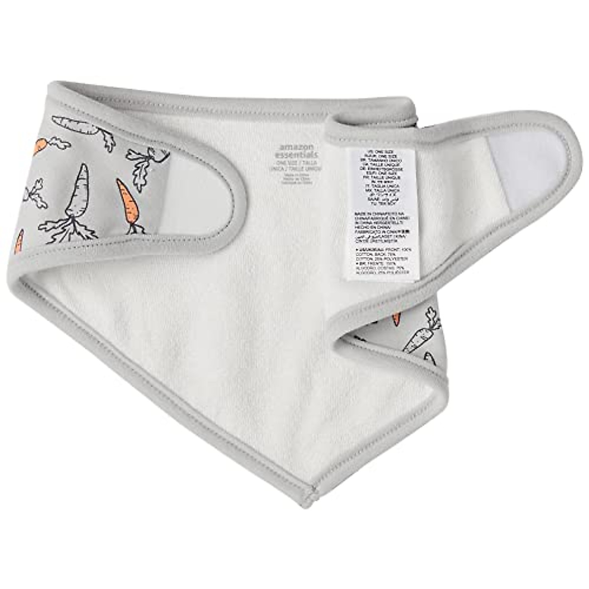 Amazon Essentials Unisex Kids' Bib Set, Pack of 6, Bunny/Carrots/Rugby Stripe/Stripe, One Size