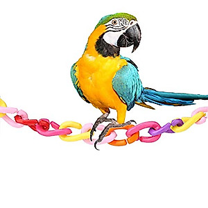 ViaGasaFamido 100Pcs Plastic C-Clips Links, Mix Color Rainbow DIY C-Links Chains for Small Pet Parrot Bird Toy Children's Learning Toy