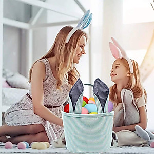 Easter Bunny Basket Bags Rabbit Canvas Toys Bucket Tote Storage Gifts Candies Handbag for Kids