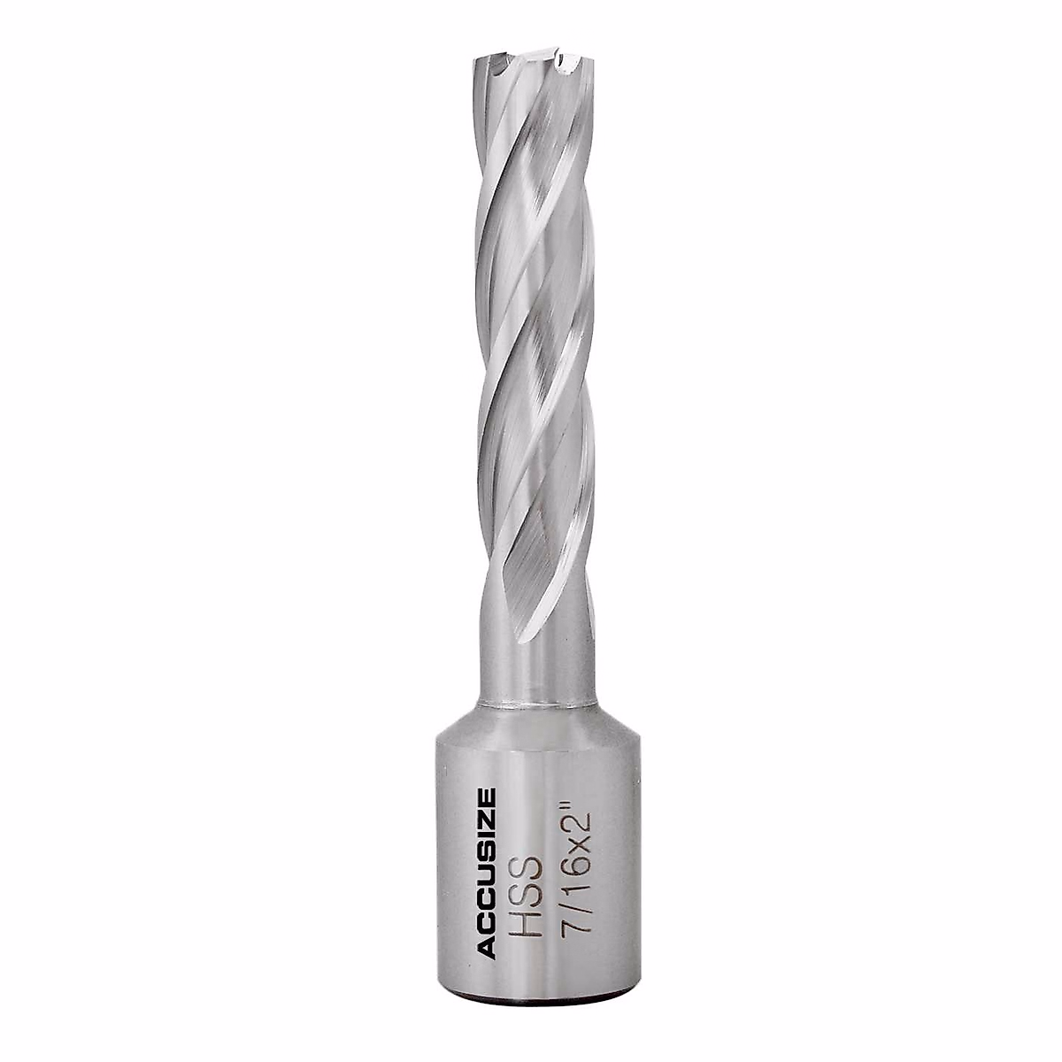 Accusize Industrial Tools 7/16'' Cutting Dia, 3/4'' Weldon Shank, 2'' Cutting Depth H.S.S. Annular Cutters, 2081-2012
