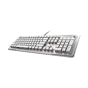 ROCCAT Vulcan II Max – Optical-Mechanical PC Gaming Keyboard with Customizable RGB Illuminated Keys and Palm Rest, Titan II Smooth Linear Switches, Aluminum Plate, 100M Keystroke Durability – White