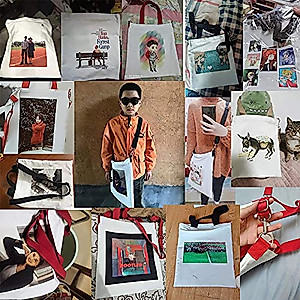 EAQ Personalized Tote Bag Custom Canvas Bag with Photo Reusable Canvas Tote Bags for Daily Use Gifts-Black-Tote Bag