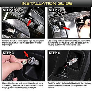 VIPMOTOZ Full LED License Plate Light For 2016-2023 Toyota Tacoma & 2014-2021 Tundra Pickup Truck, 6000K Diamond White, 2-Pieces Tag Lamp Assembly Replacement