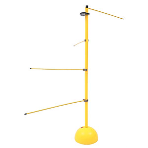 Basketball Training Pole Ball Control Training Lever Dribble Stick with Fan Storage Buckle Yellow Adjustable Height Basketball Dribble Trainer Equipment