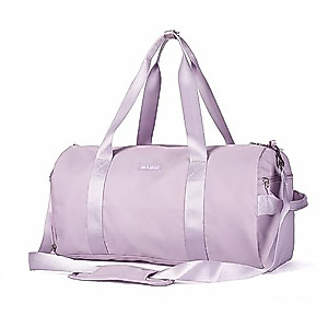 Small Sports Gym Bag for Women Men Waterprrof,Travel Duffle Bag Workout Bag with Shoes Compartment and Wet Pocket,Purple
