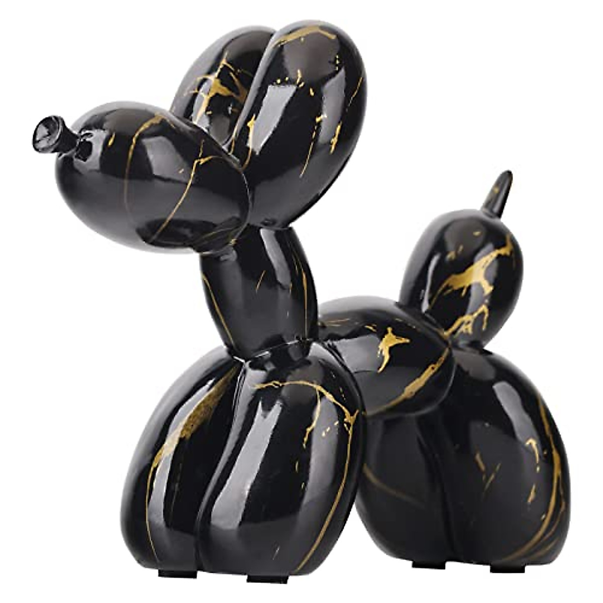 QIANLING Black Balloon Dog Statue, Black Decor Resin Balloon Dog Sculpture, Black Balloon Dog Statues for Home Decor, Modern Living Room, Room, Bookshelf, Mantel, Centerpieces