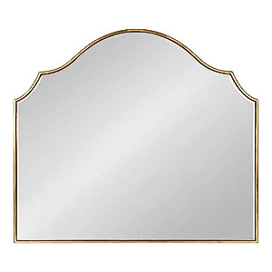 Kate and Laurel Leanna Glam Horizontal Wall Mirror, 27.5 x 31.5, Gold, Sophisticated Large Mirror for Wall