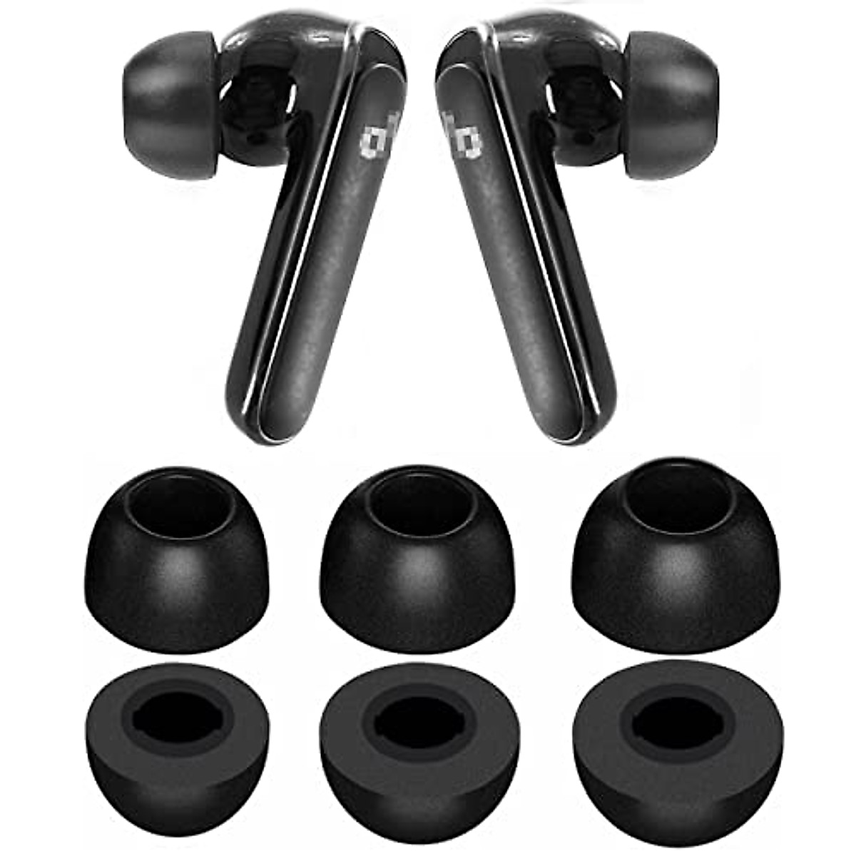 BLLQ Memory Foam Ear Tips Compatible with Anker Soundcore P2 / P3 and Other Sound Core T W S Earbuds, Foam Ear Buds Ear Cap Ear Plug Eartips, LMS 3 Size 3 Pairs , Black SC