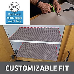 Drymate Premium Luxury Shelf & Drawer Liner, Thick Cushioned Fabric, Non-Adhesive, Absorbent, Waterproof, Slip-Resistant, Liners for Kitchen Cabinets, Cupboards (USA Made)(12”x59”)(2-Pack)(Taupe)