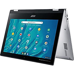 Acer 2023 Newest X360 Chromebook Spin 2-in-1 Convertible Laptop Student Business,8-Core MediaTek MT8183C Processor,11.6‘ HD Touch IPS,4GB RAM,64GB eMMC,WiFi 5,Chrome OS+MarXSolCables,Pure Silver