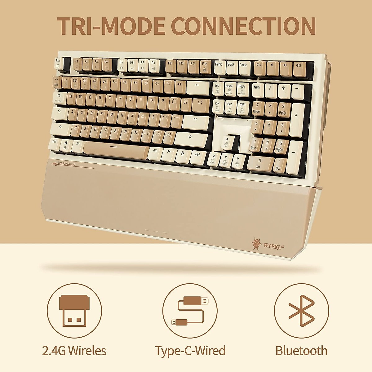 Hexgears X5pro Wireless Mechanical Keyboard, Triple Mode BT5.0/2.4G/USB-C Mechanical Keyboard with Kaihl Box Switch, I2 Mechanical Keyboard, 75% Gaming Keyboard 83
