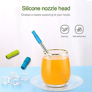 8 PCS Reusable Straw Tips, Silicone Straw Tips, Multi-Color Food Grade Straws Nozzles Tips Covers Fit for 1/3 Inch Wide(9MM Outer Diameter) Stainless Steel Telescopic Straws
