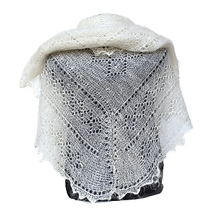 Fedelkea Victorian Lace Bridal Orenburg Crochet Shawl Winter Wedding 47x47 Inch