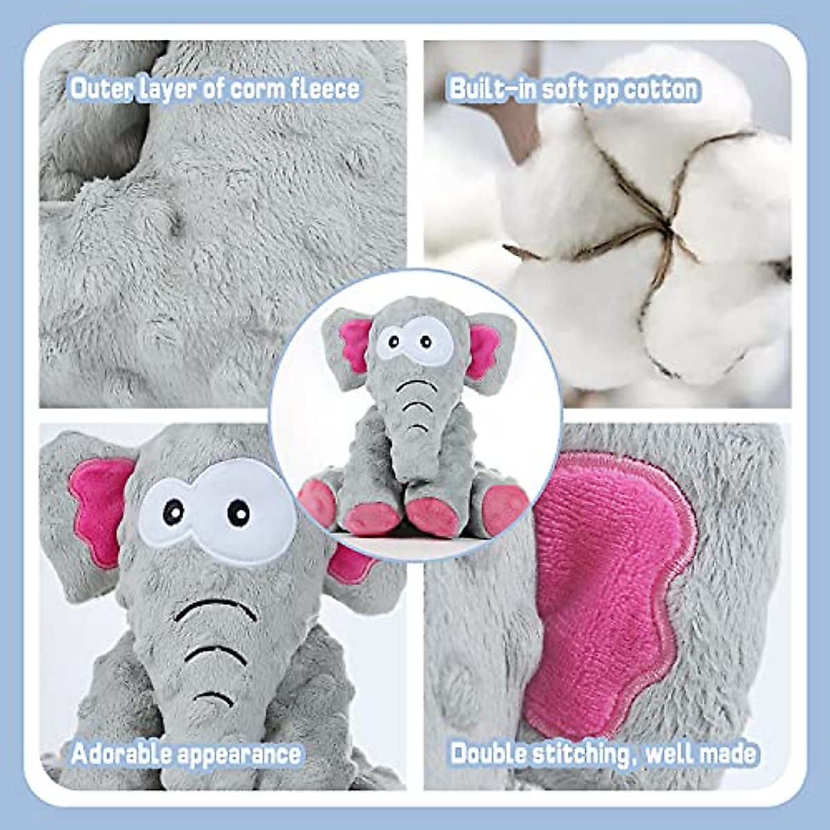 Bzonsmart Dog Toys, Squeaky Plush Dog Toy for Puppy. Small. Medium Large Dogs, Cute Soft Stuffed Toys for Teeth Cleaning and Boredom