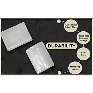 G.B.S Alum Block Bar Travel Cases, Pack of 3 (100 Grams Per Bar) Potassium Shaving Alum After Shave Soothing Razor Burn Relief