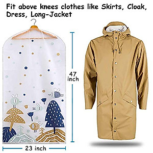 Hanging Garment Bags, M MOACC Travel Garment Bag for Dress Long 23"x 47" Garment Cover Lightweight Closet Clothes Storage 5 Pack