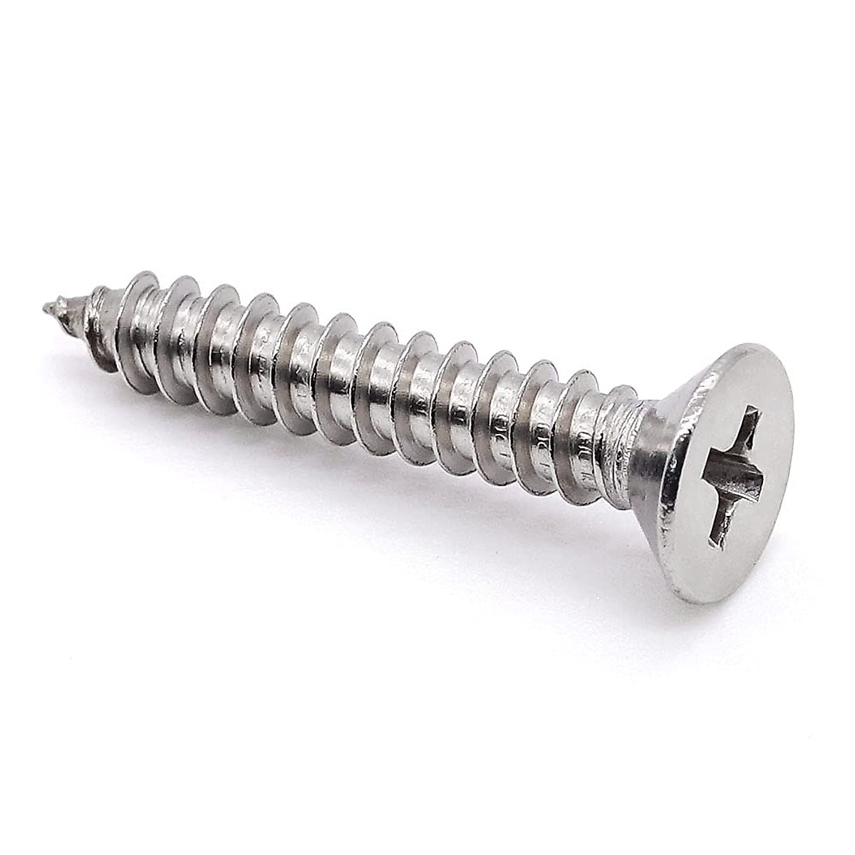 Glvaner #4 x 3/4 inch Flat Head Wood Screws Sheet Metal Screw 100 pcs 304 Stainless Steel 18-8 Self Tapping Screw