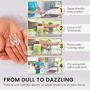 Grandma's Secret Jewelry Cleaner - Gold and Silver Jewelry Cleaner - Toxin and Chemical-Free Jewelry Cleaning Solution - Jewelry Cleaner Liquid for Office and Home Use - 3-Ounce Anti Tarnish Spray