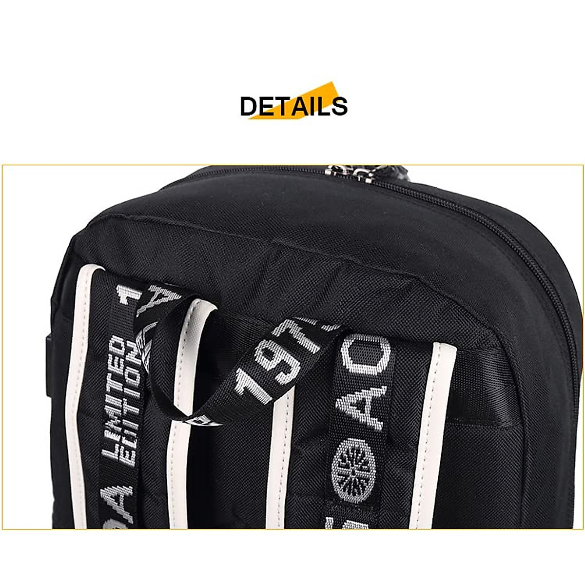 TPSTBAY Anime Seven Deadly Sins Printed Oxford Travel Daypack With USB Charging Port, Casual Laptop Backpack, College Knapsack(8)