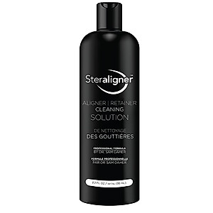 Steraligner® Aligner Tray Cleaning Solution | 16oz Bottle with Marked Cleaning Tray | Improves Dental Hygiene, Reduces Tartar, Removes Plaque | Healthier Teeth and Gums