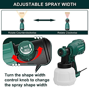 Paint Sprayer, 700W HVLP Spray Gun with 4 Nozzles & 3 Patterns, Paint Gun with Adjustable Spray Width, Paint Sprayers for Home Furniture, Cabinets, DIY Works, Garden Chairs etc.
