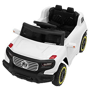 VALUE BOX Electric Remote Control Truck, Kids Toddler Ride On Cars 6V Battery Motorized Vehicles Children's Best Toy Car Safe with 3 Speeds, Music, seat Belts, LED Lights and Realistic Horns (White)